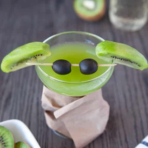 Baby Yoda Cocktail {Kiwi Martini} - Home Cooked Harvest