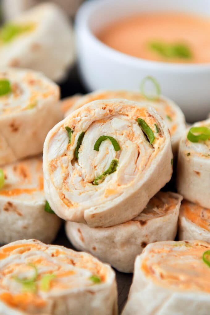 Buffalo Chicken Pinwheels - Home Cooked Harvest