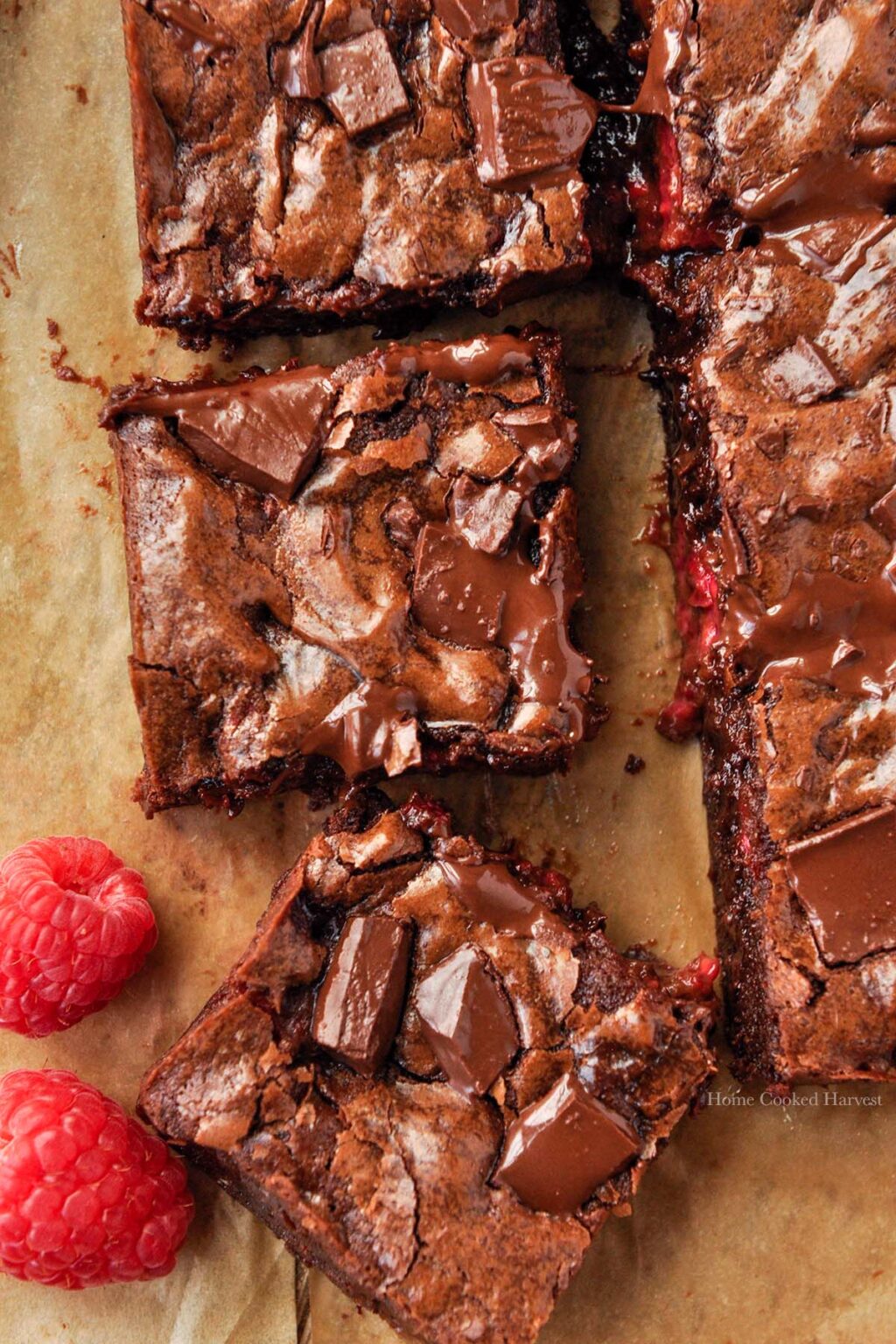 Raspberry Chocolate Brownies Recipe - Home Cooked Harvest