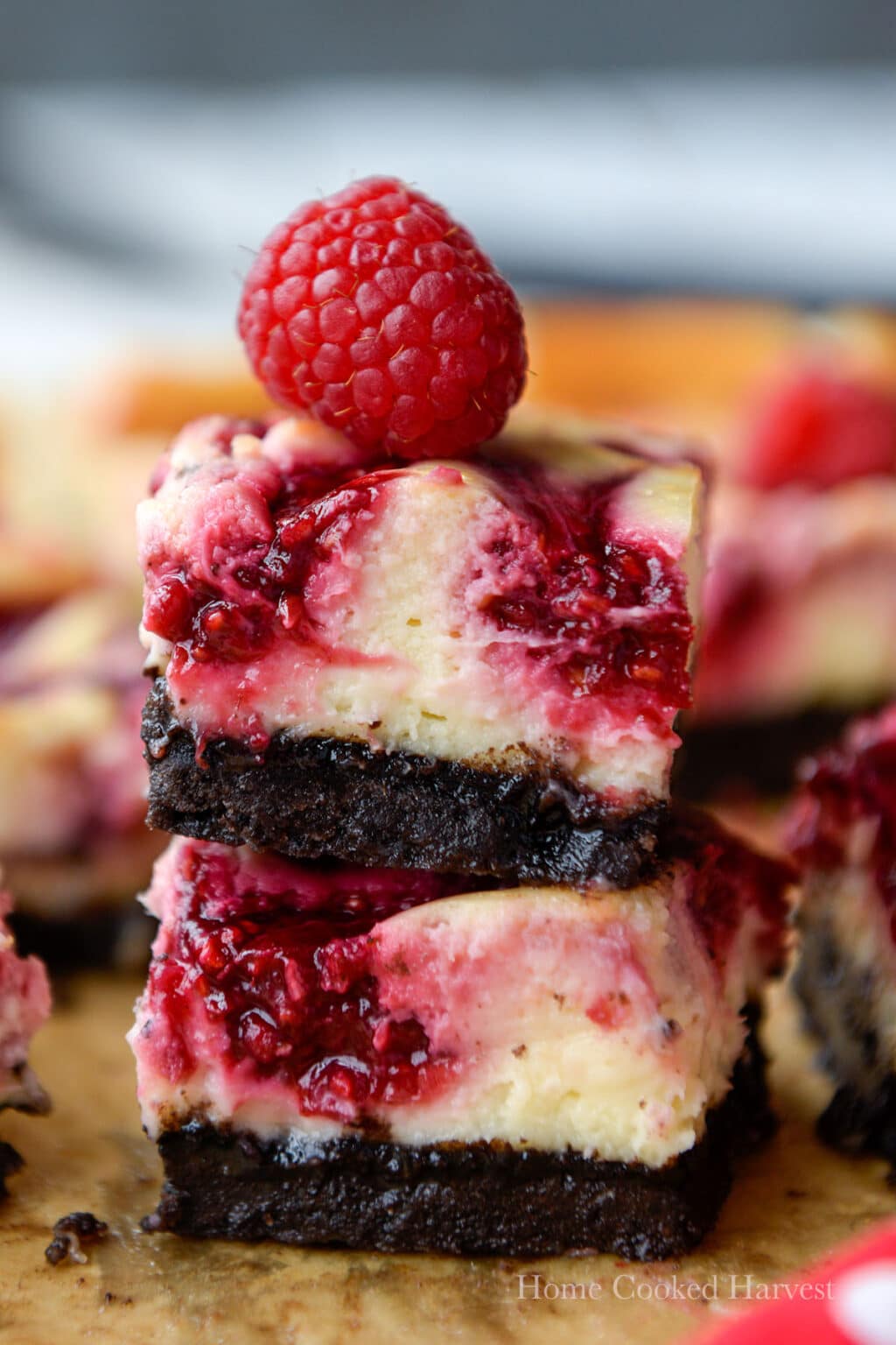 Raspberry Cheesecake Bars - Home Cooked Harvest