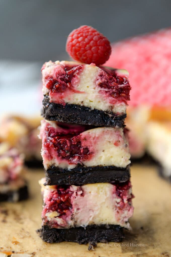 Raspberry Cheesecake Bars - Home Cooked Harvest