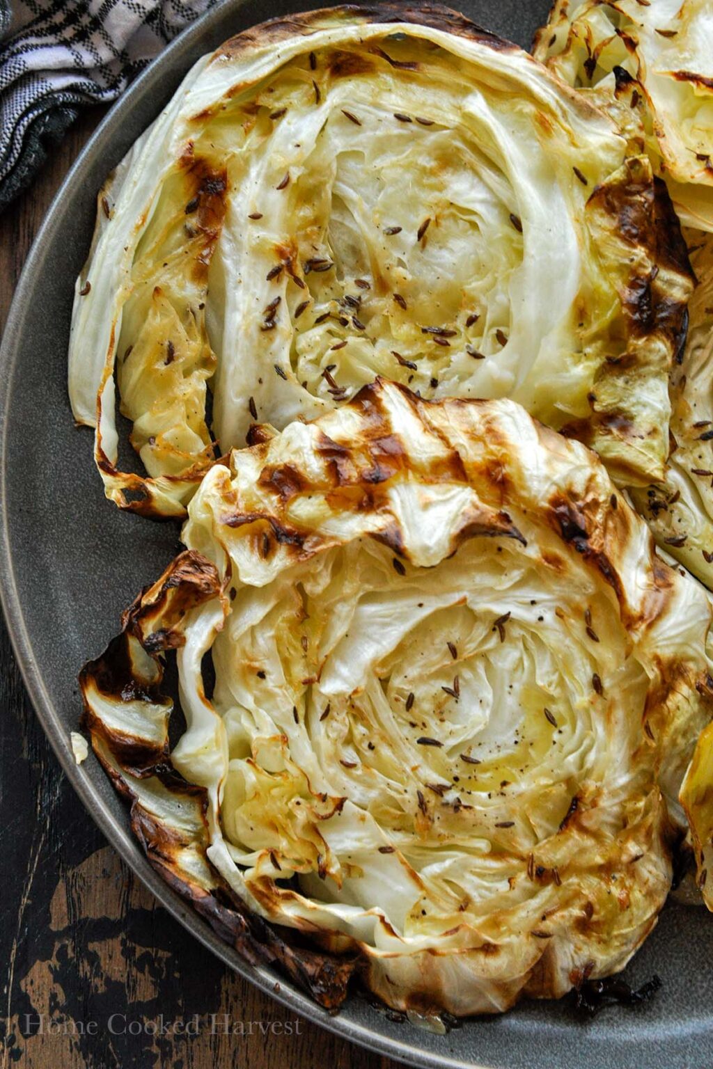 Garlic Roasted Cabbage Steaks - Home Cooked Harvest