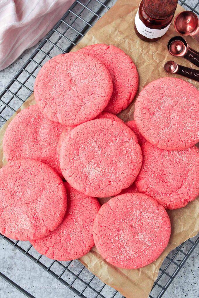 Mexican Pink Cookies {Polvorones Rosas} - Home Cooked Harvest