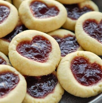 Raspberry Jam Thumbprint Heart Cookies - Home Cooked Harvest