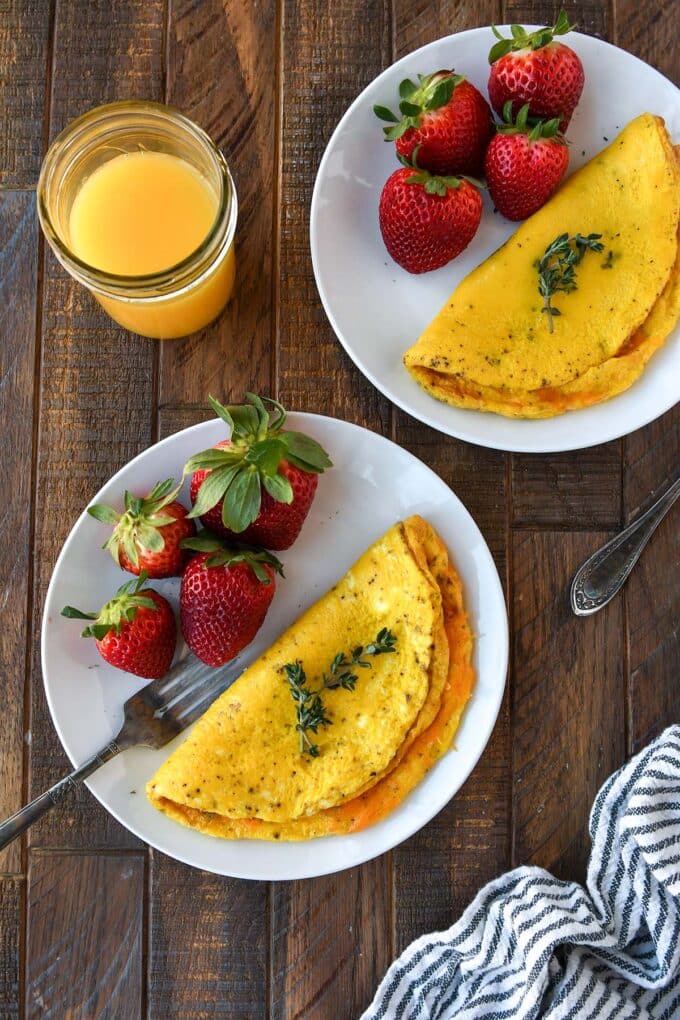 Air Fryer Cheese & Herb Omelette - Home Cooked Harvest